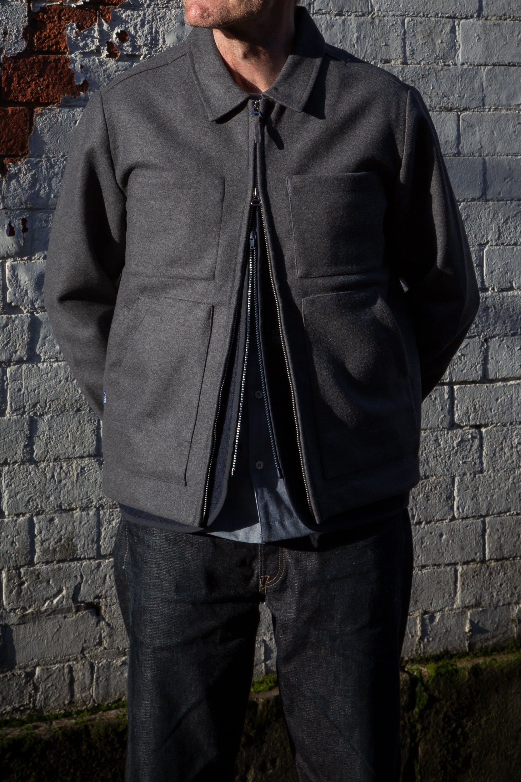 Works Wool Jacket Flat Grey – Reworked 348