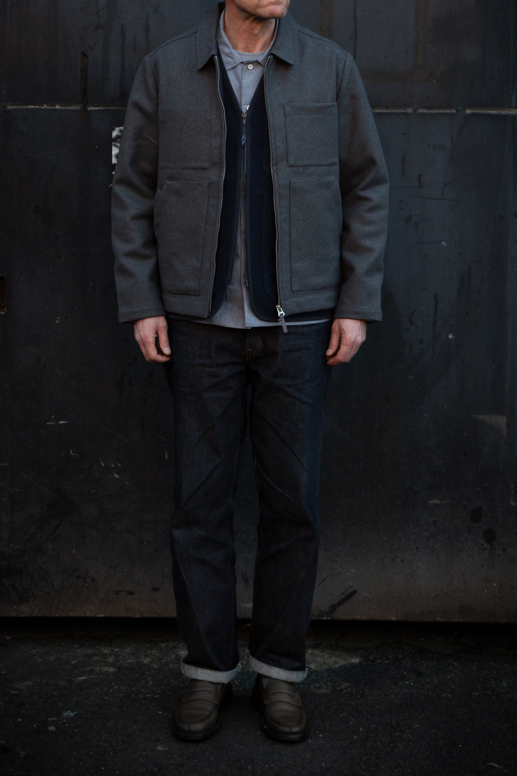 Works Wool Jacket Flat Grey – Reworked 348