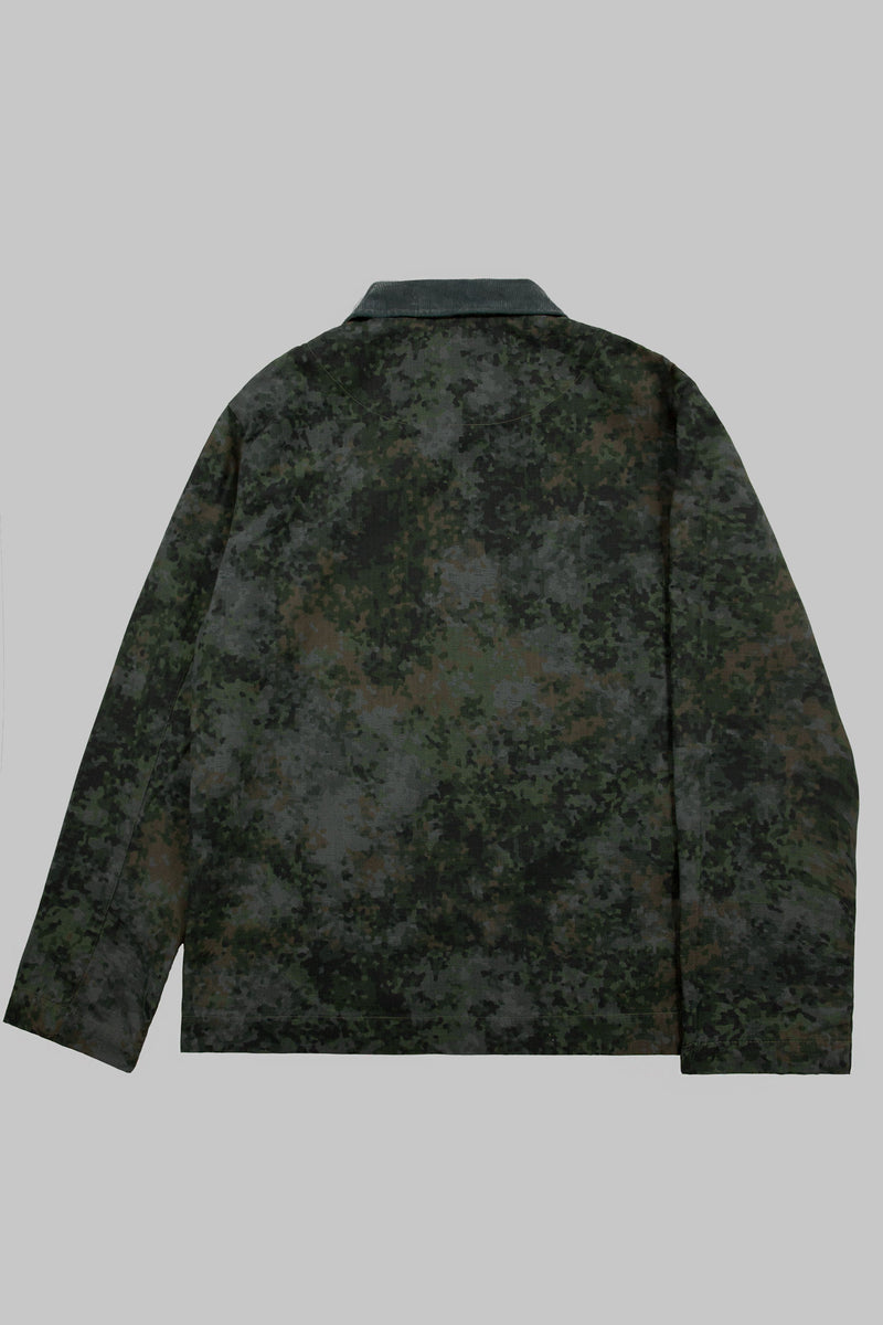 Rip-Stop Digital Camo Cord Collar Jacket Darkest Green – Reworked 348